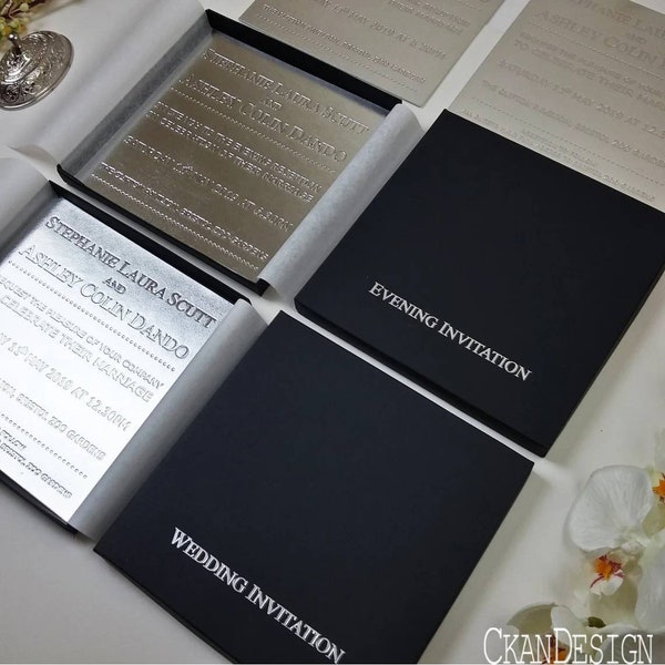 Leather Wedding Invitation - Etsy