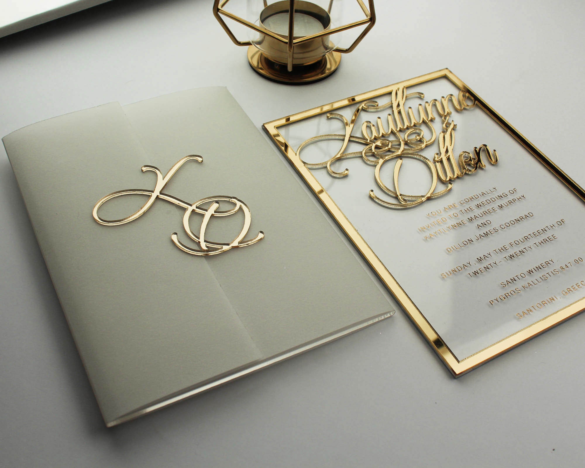 Elegant Gold Wedding Invitations Acrylic Wedding Invitation - Etsy
