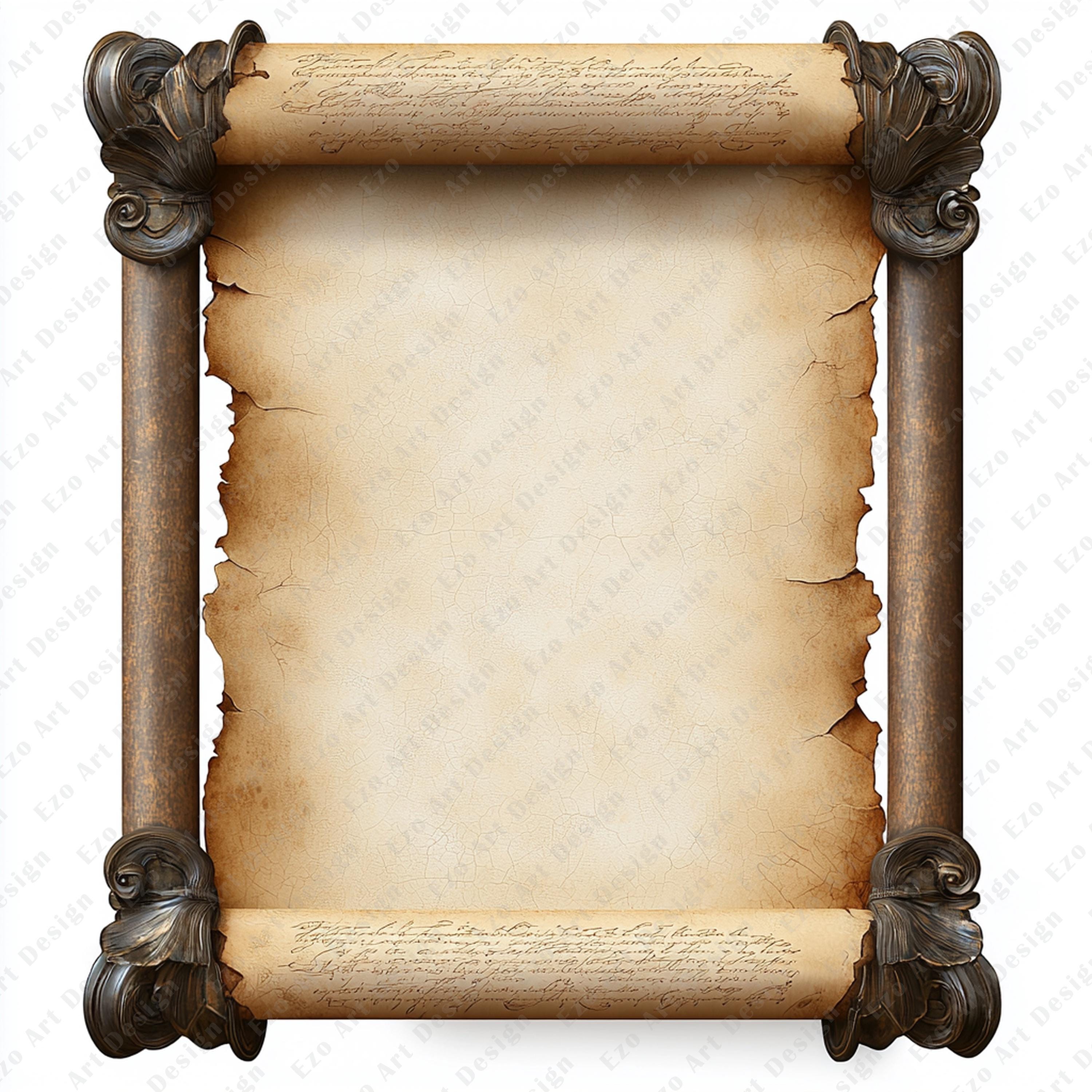 Vintage Scroll Clipart, 12 JPG, Digital Download, Printable Medieval ...