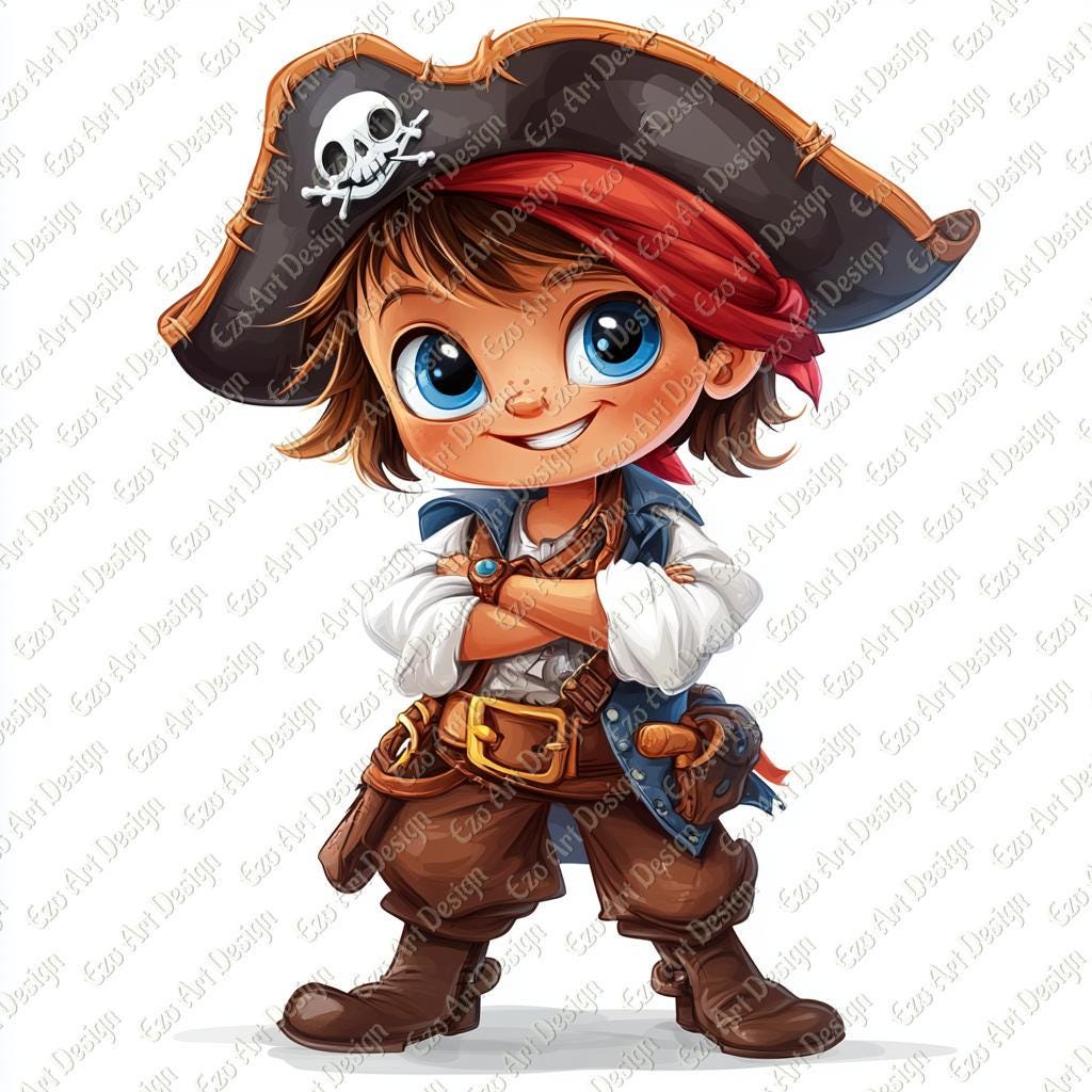 Cartoon Pirate Boy Clipart, AI Enhanced Art (digital Download) - Etsy