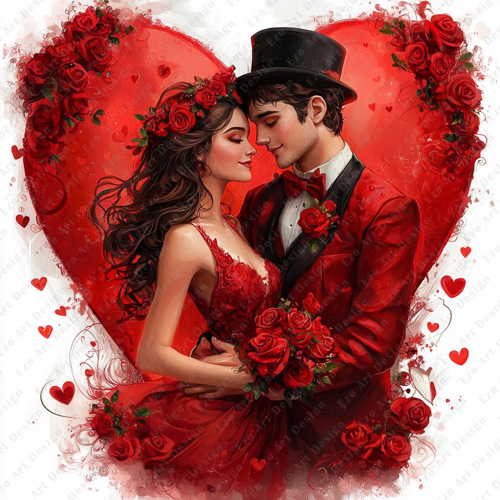 Red Valentine's Day Clipart, 10 High Quality JPG, Red Heart, Red ...