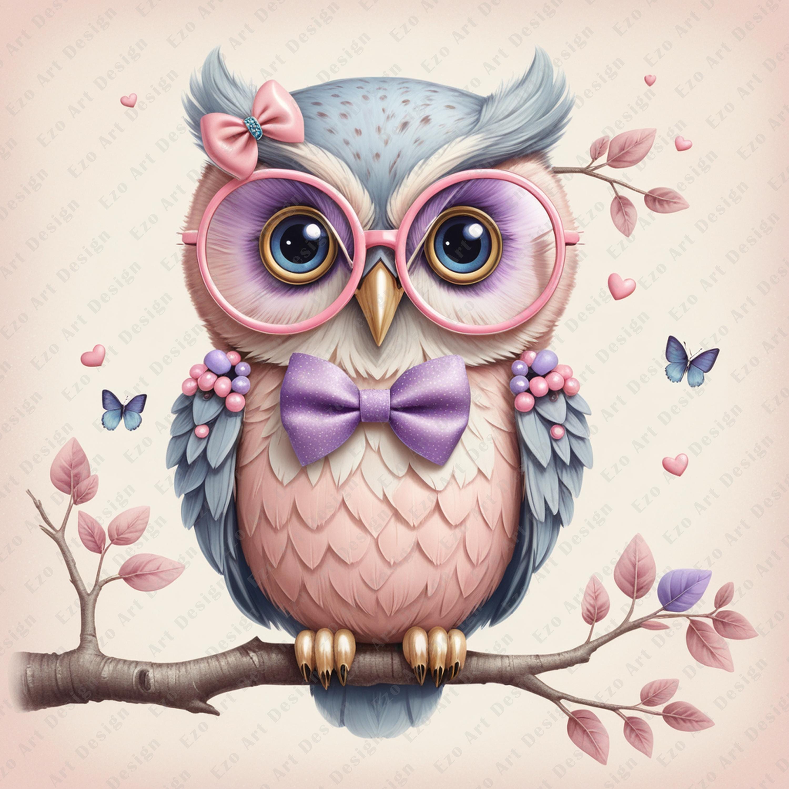 12 Cute Owl Clipart, Printable Cute Clipart, High Quality JPG, Digital ...
