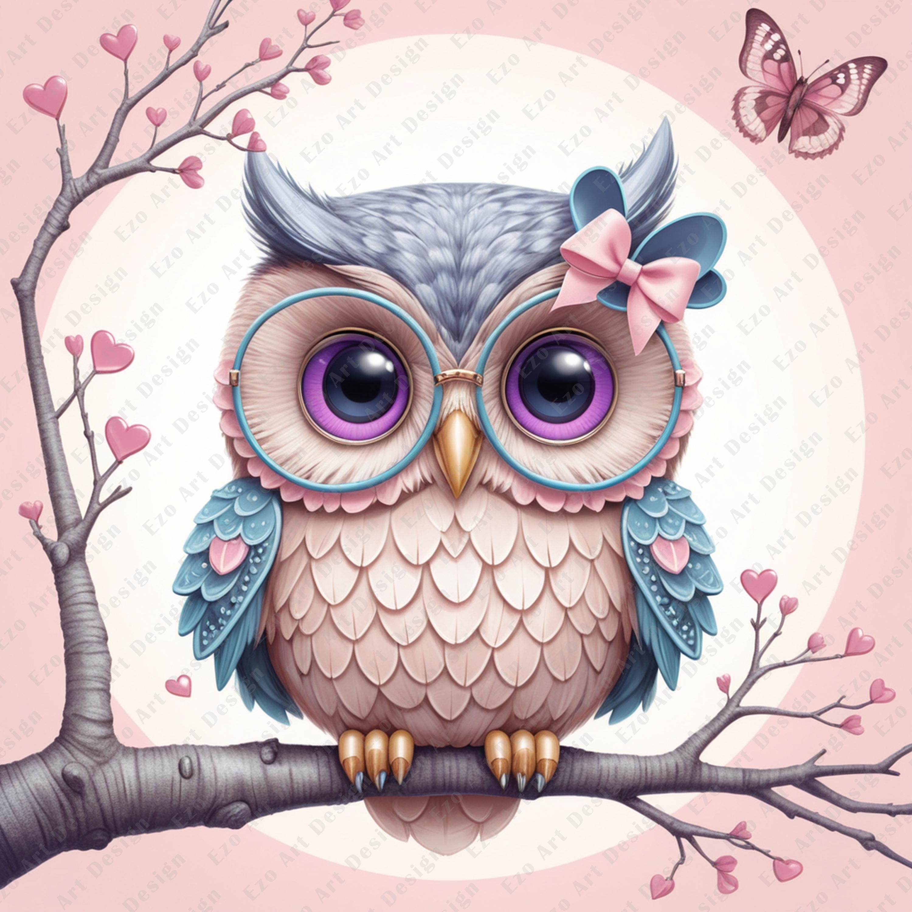 12 Cute Owl Clipart, Printable Cute Clipart, High Quality JPG, Digital ...