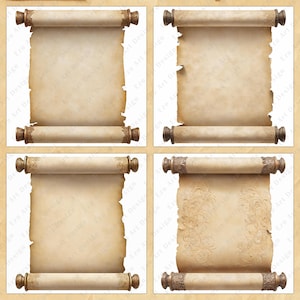 Medieval Scroll Clipart, 12 JPG, Digital Download, Printable Vintage ...