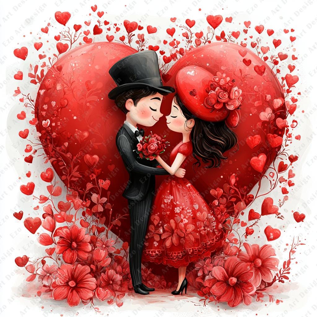 Red Valentine's Day Clipart, 10 High Quality JPG, Red Heart, Red ...
