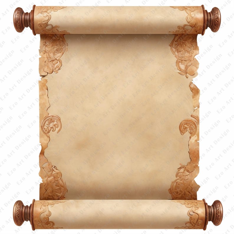 Medieval Scroll Clipart, Vintage Paper Art (digital Download) - Etsy UK