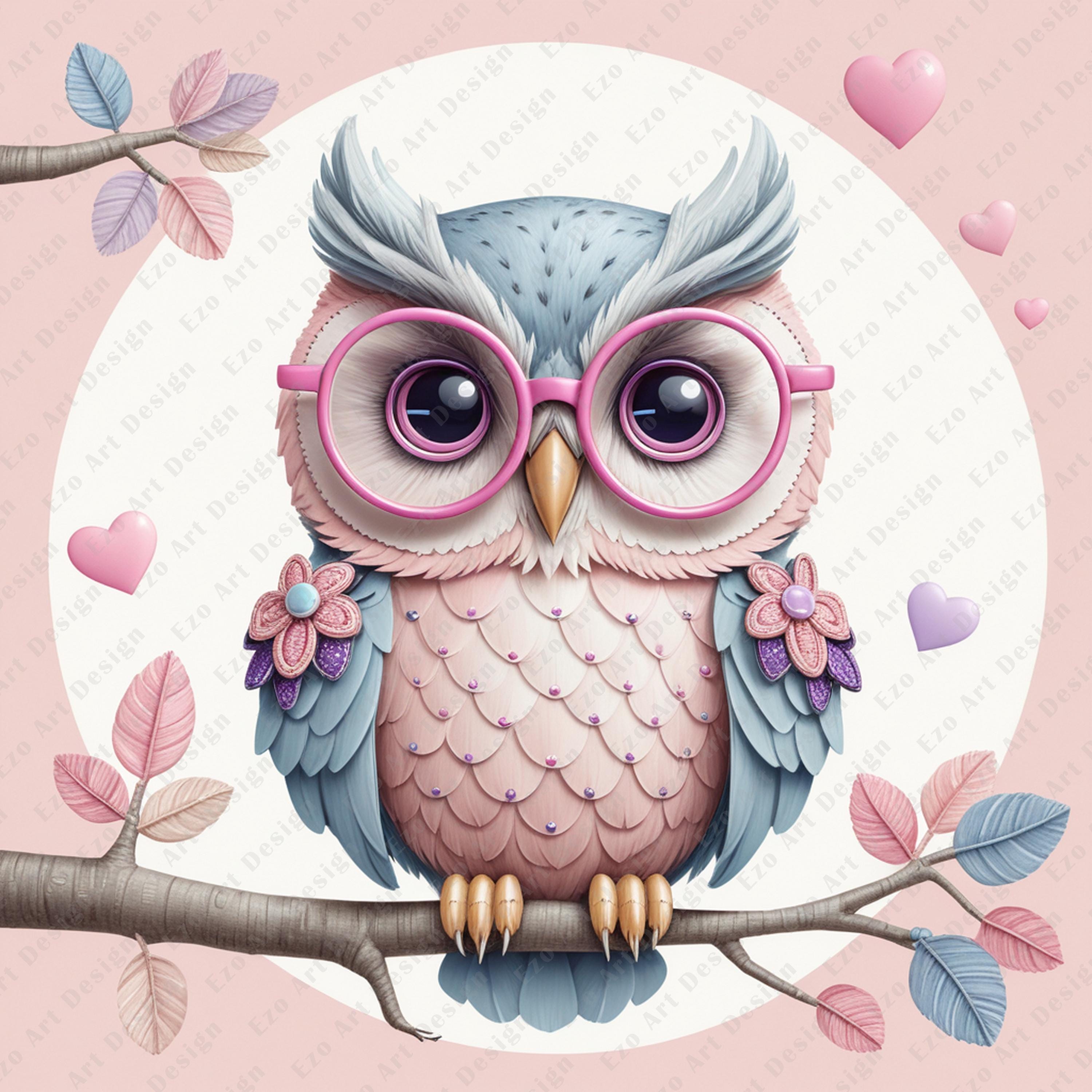 12 Cute Owl Clipart, Printable Cute Clipart, High Quality JPG, Digital ...