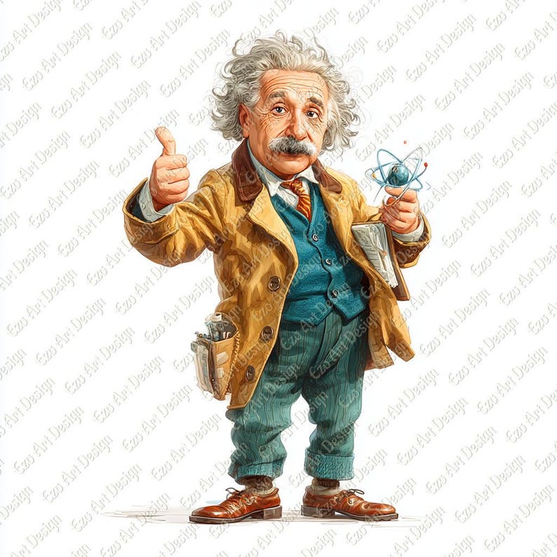 Albert Einstein Clipart, Unique AI Art (digital Download, 10 Jpgs) - Etsy