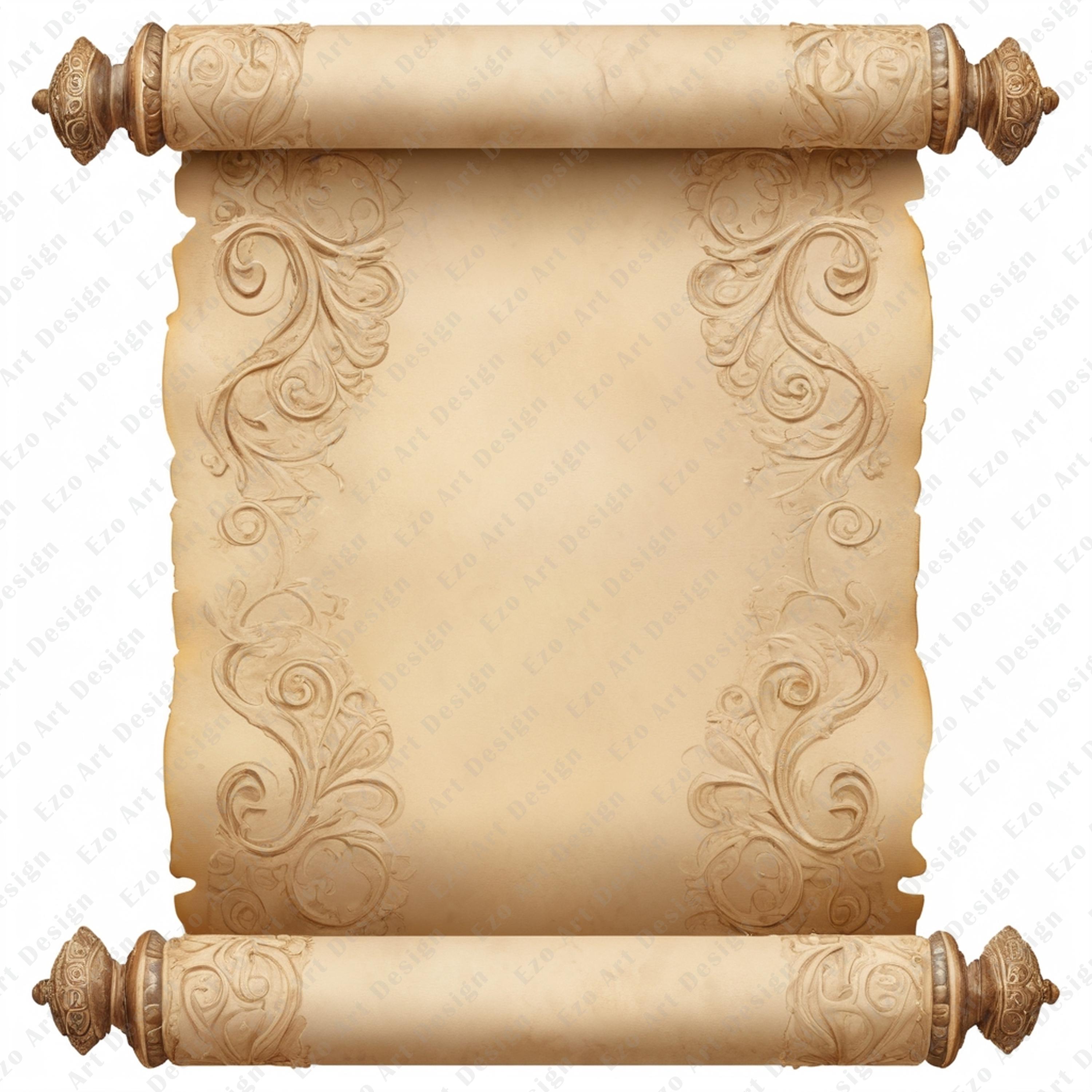 Medieval Scroll Clipart, 12 JPG, Digital Download, Printable Vintage ...