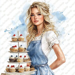 Bakery Girl Clipart, 10 High Quality JPG, Woman Baker, Pastry Chef ...