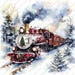 Winter Christmas Train Clipart, 10 High Quality JPG, Holiday Express ...