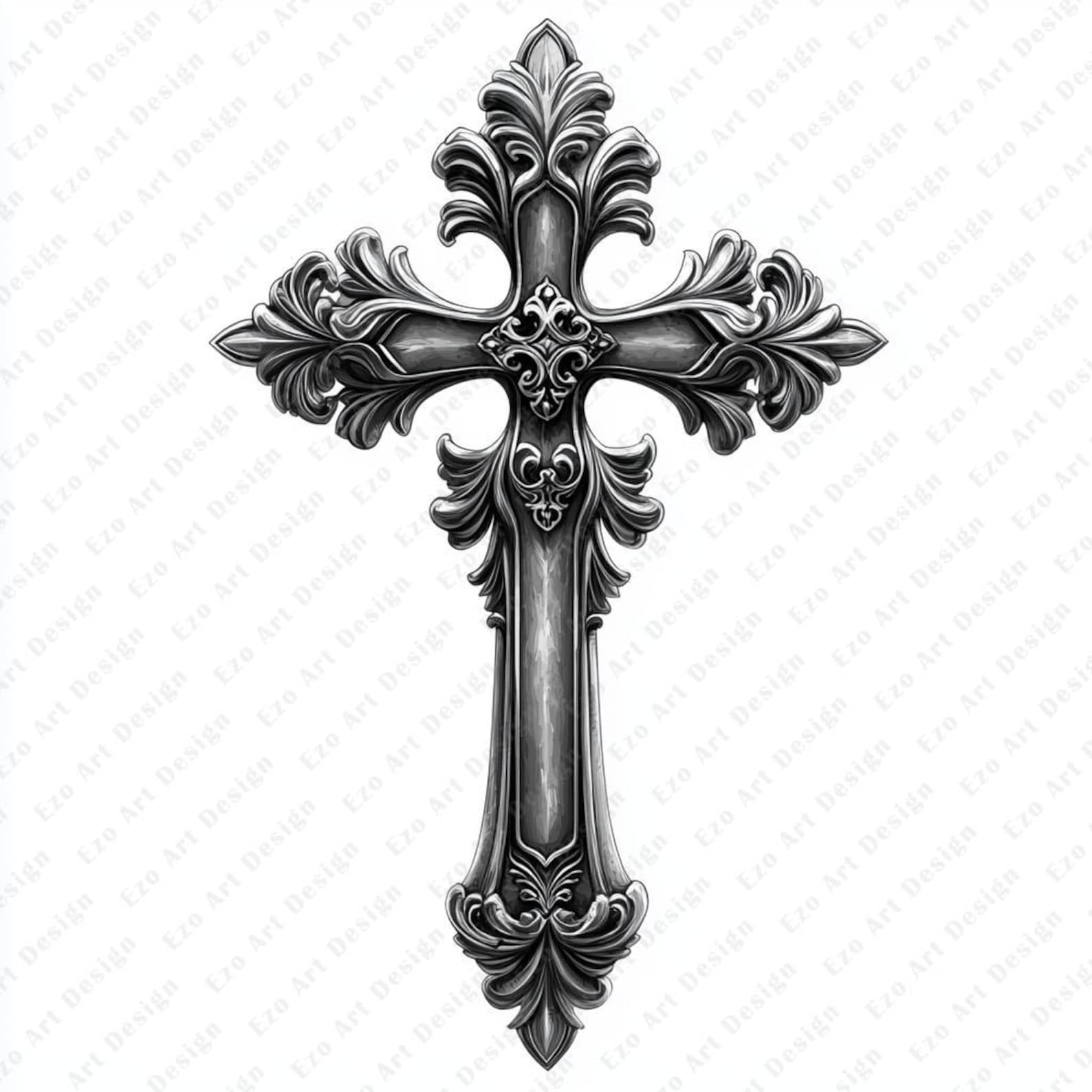 Gothic Cross Clipart, 10 High Quality JPG, Christian Crosses, Faith ...