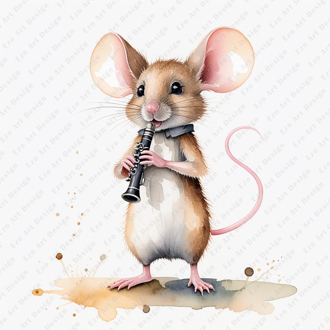 Musician Mouse Clipart Bundle, 12 JPG, Digital Download, Printable ...