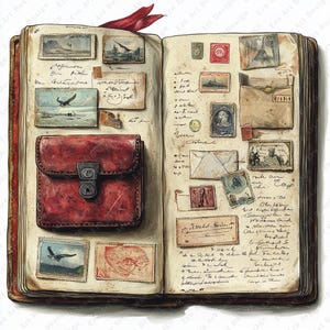 Old Travel Notebook Clipart, 10 High Quality JPG, Worn Notebook, Travel ...