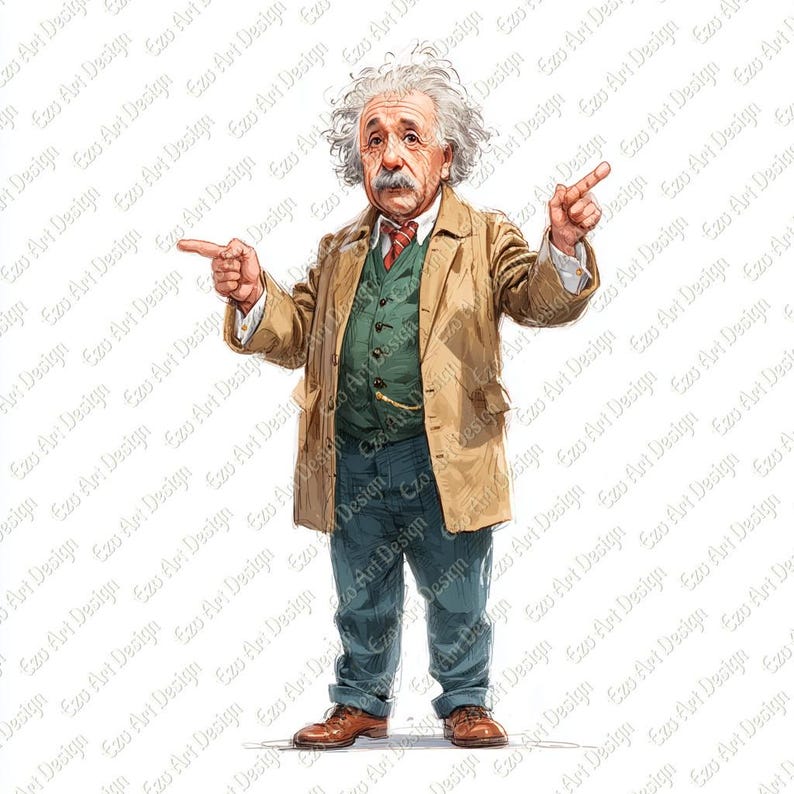 Albert Einstein Clipart, Unique AI Art, 10 JPG (digital Download) - Etsy