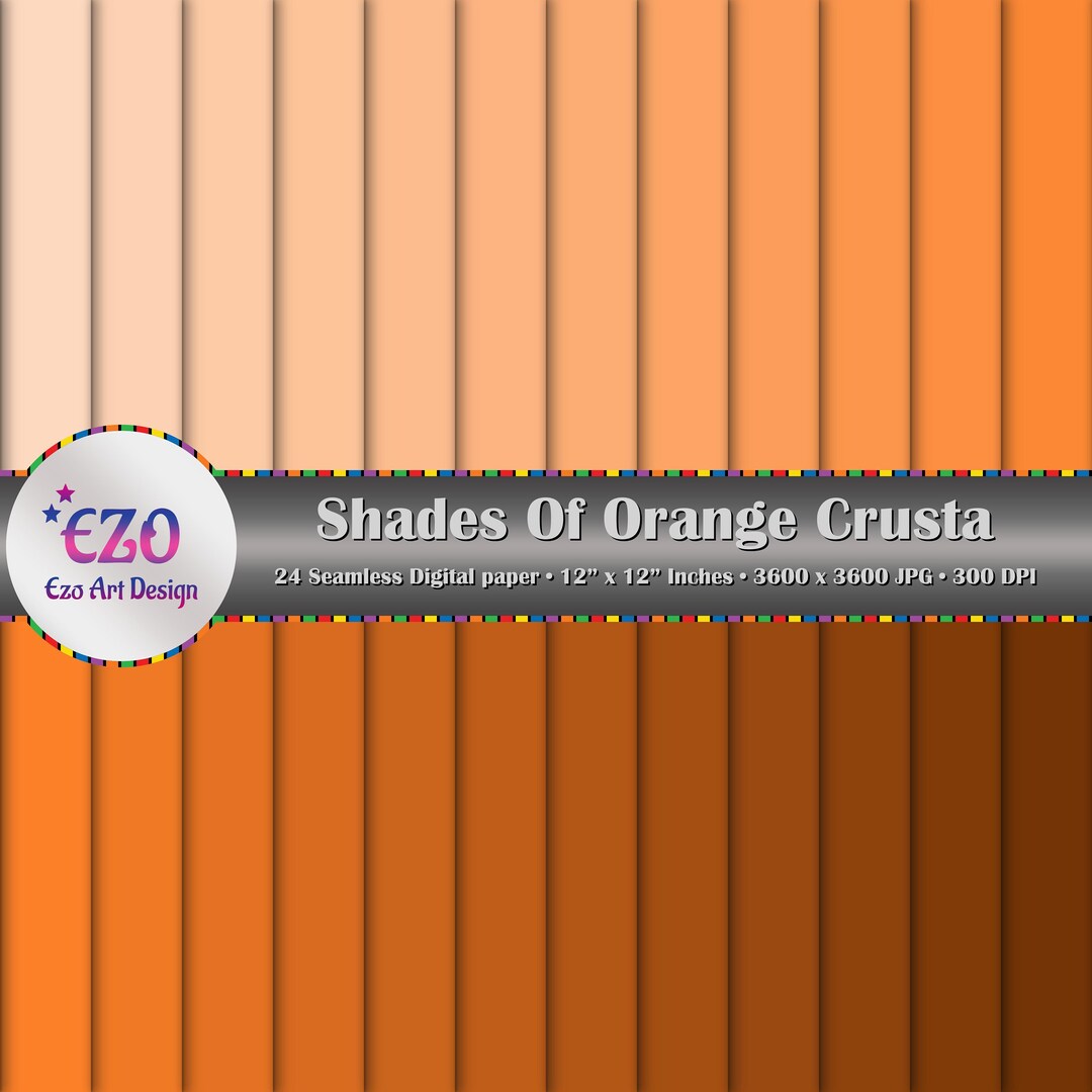 Shades of Orange Crusta Digital Paper Pack, 24 Seamless Scrapbook ...
