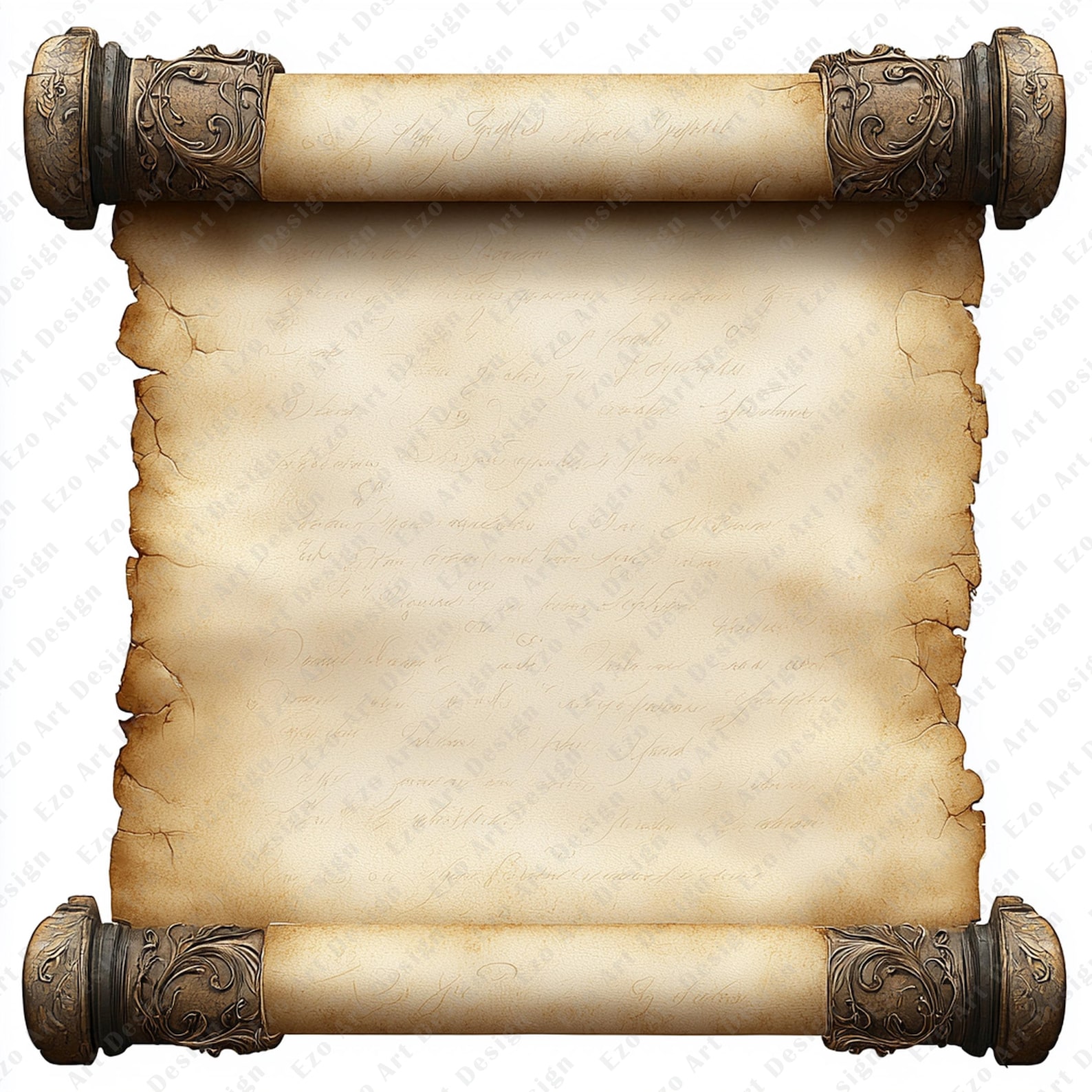 Vintage Scroll Clipart, 12 JPG, Digital Download, Printable Medieval ...