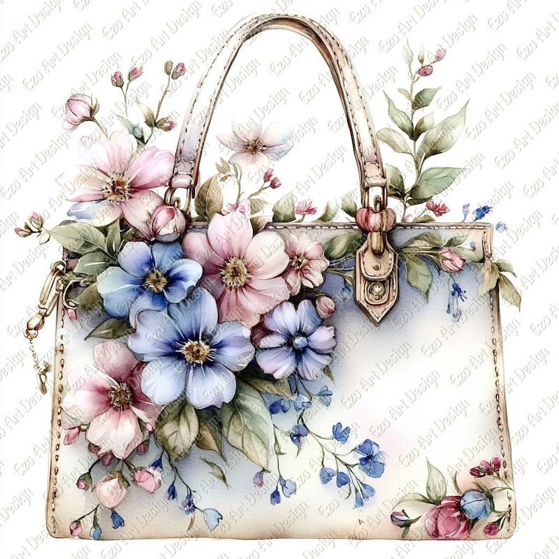 Floral Print Handbag - Etsy