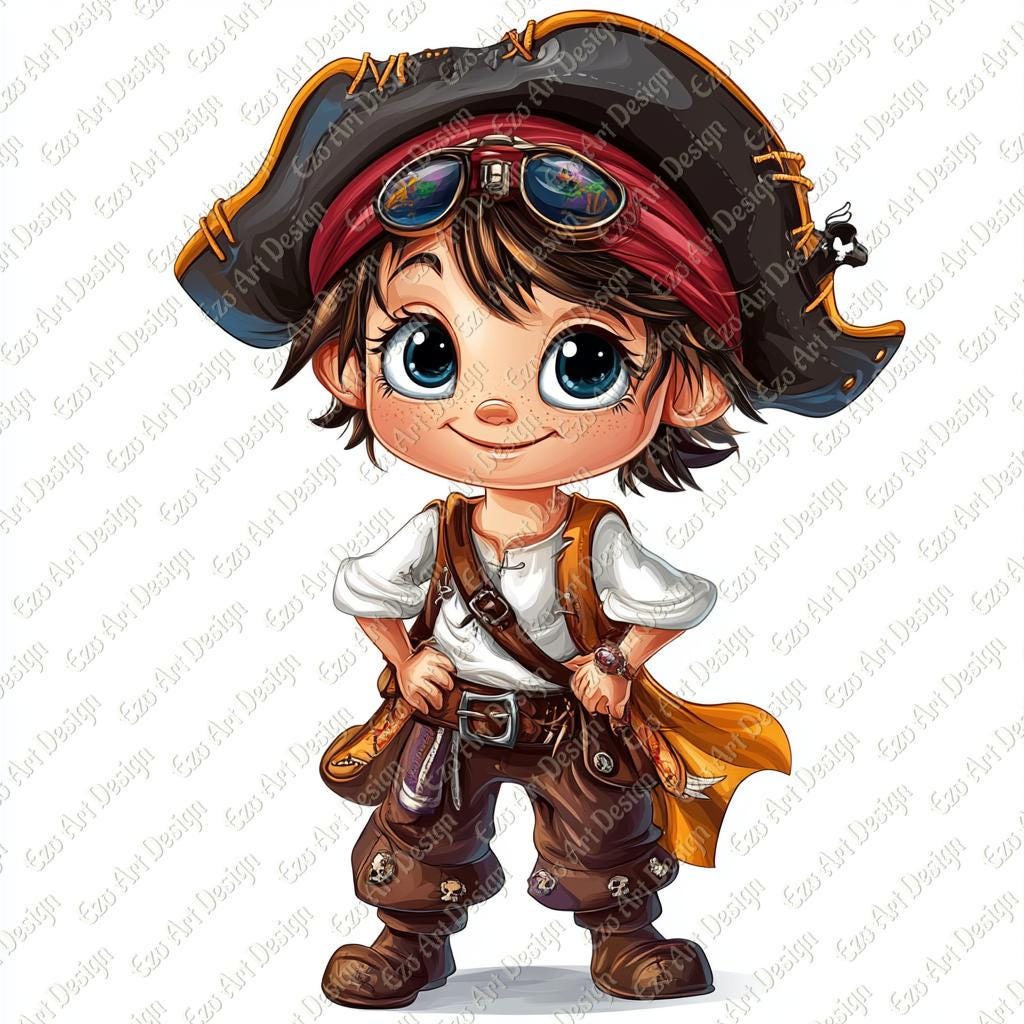 Cartoon Pirate Boy Clipart, AI Enhanced Art (digital Download) - Etsy