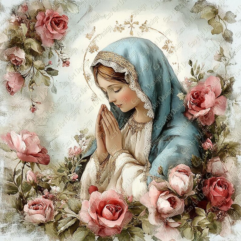 Holy Mary Clipart, Blessed Mother JPG Images (digital Download) - Etsy