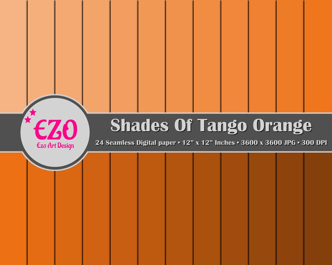 Shades of Tango Orange Digital Paper Pack 24 Papers - Etsy