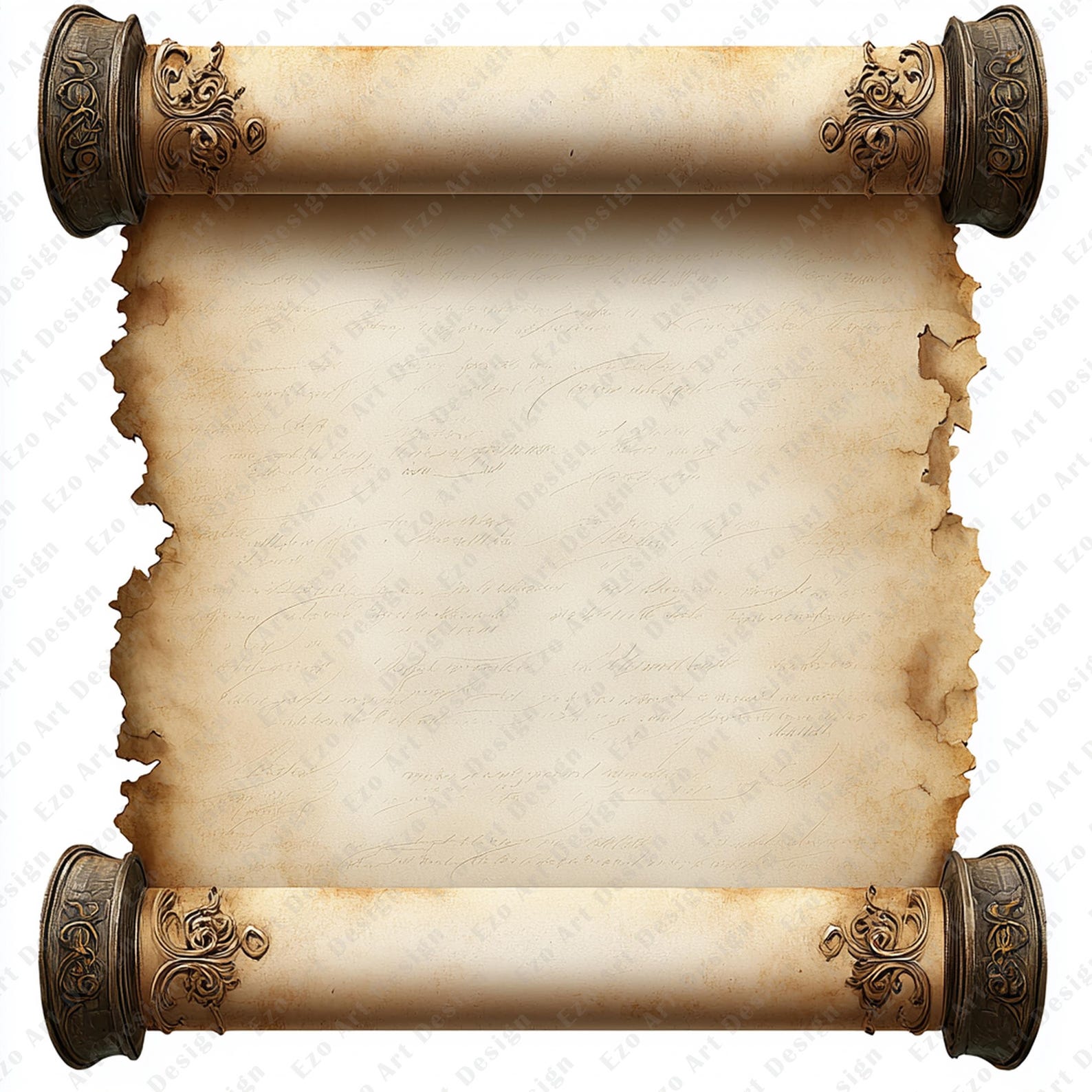 Vintage Scroll Clipart, 12 JPG, Digital Download, Printable Medieval ...