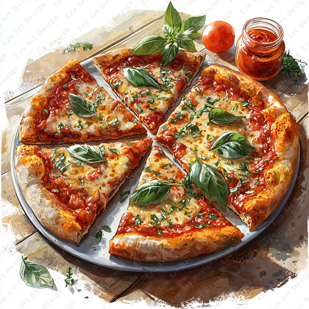 Delicious Italian Pizza Clipart, 10 High Quality JPG, Italian Cuisine ...