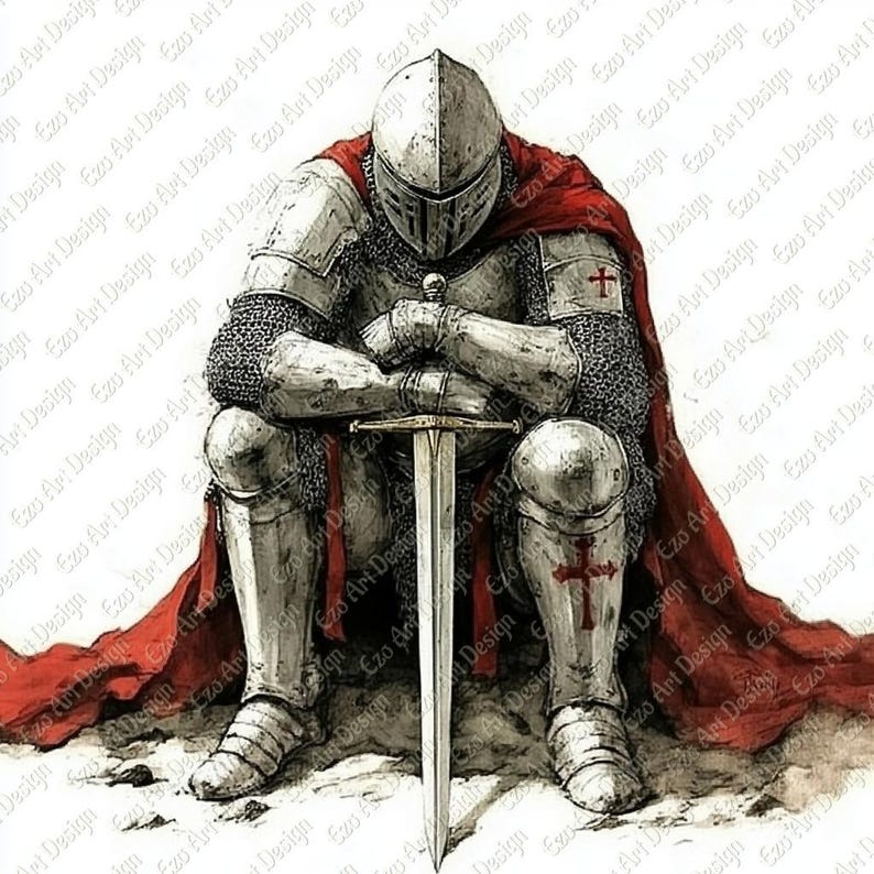 Medieval Knight Crusader Clipart, AI Art (digital Download) - Etsy UK