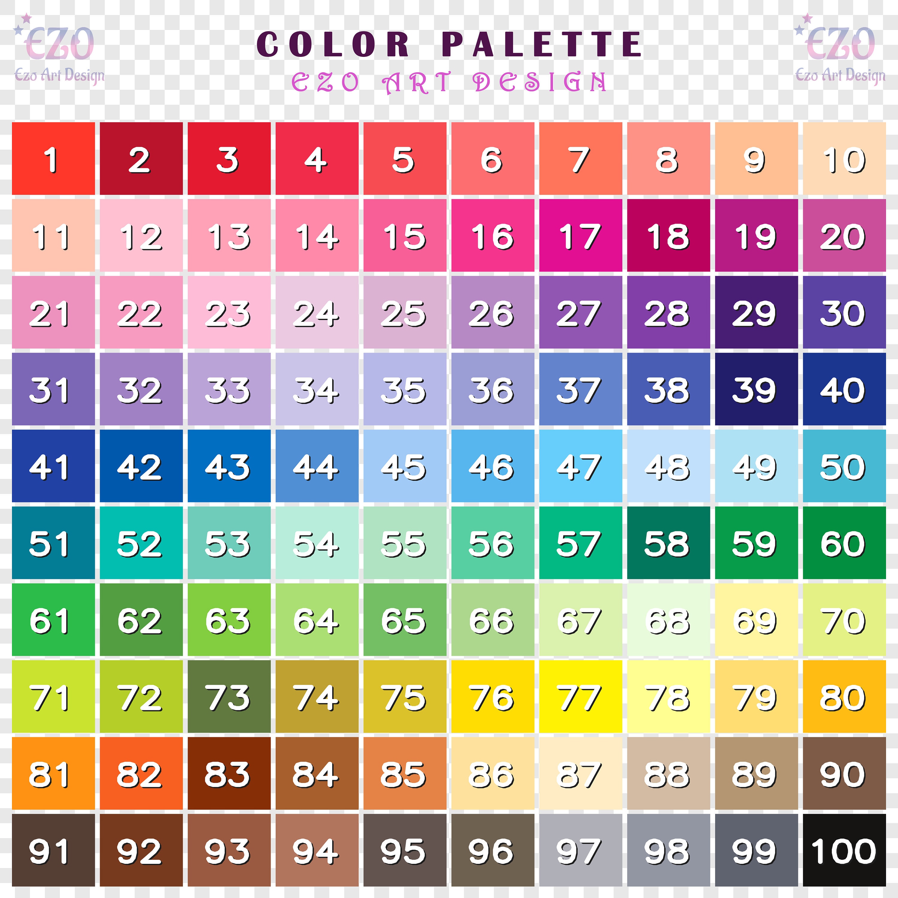 100 Color Pencil Clipart Set, PNG Illustration, PNG Clipart, Planner ...