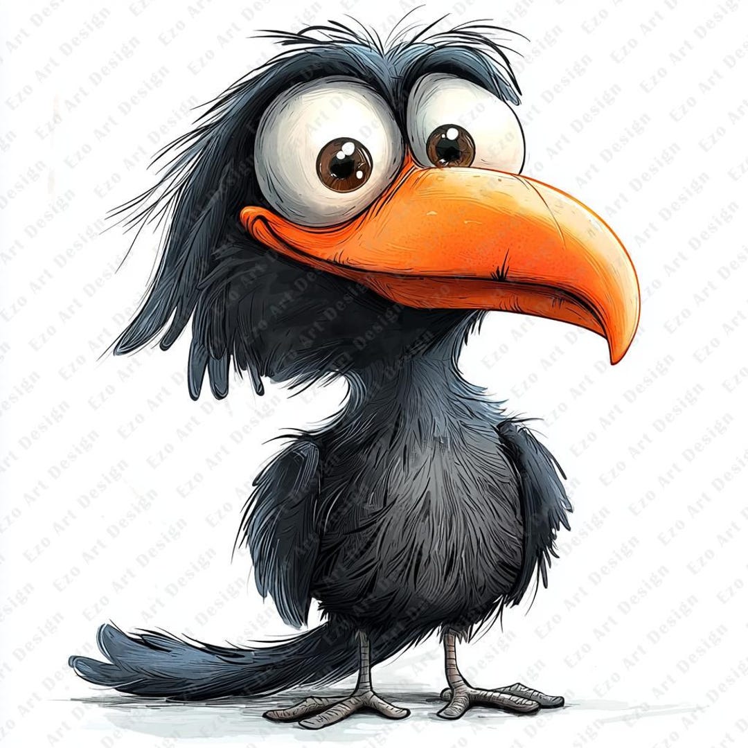 Funny Crow Clipart, 10 High Quality JPG, Laughing Crow, Cute Crow ...
