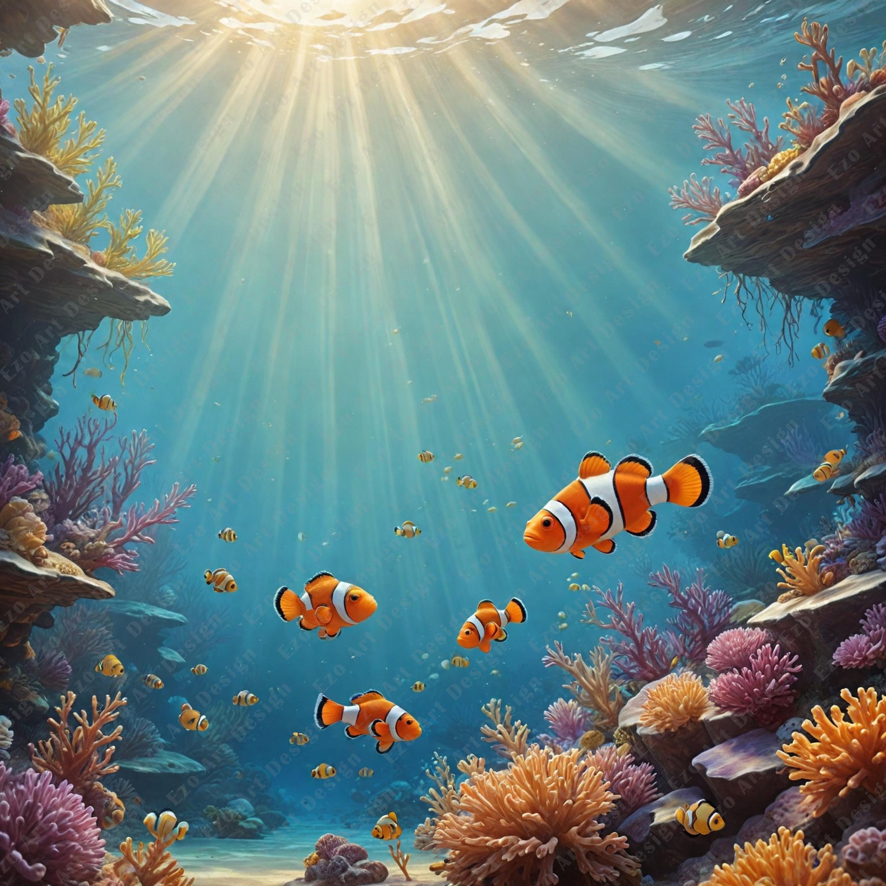 Underwater Life Clipart, 12 JPG, Digital Download, Printable Underwater ...