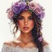 Boho Woman Clipart, Floral Crown Portrait (digital Download) - Etsy