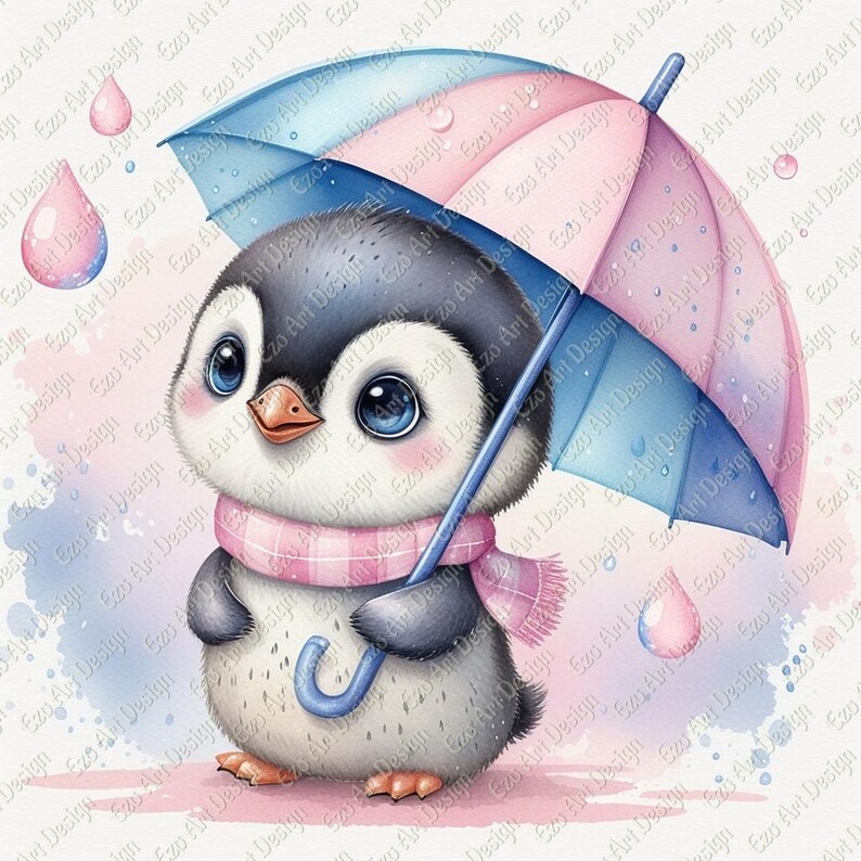 Cute Penguin Clipart Bundle: 12 Digital Jpgs for Crafts Penguin Clipart ...