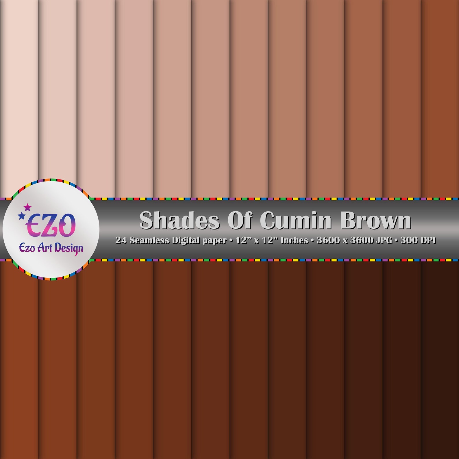 Shades of Cumin Brown Digital Paper Pack, 24 Papers, Scrapbook Papers ...