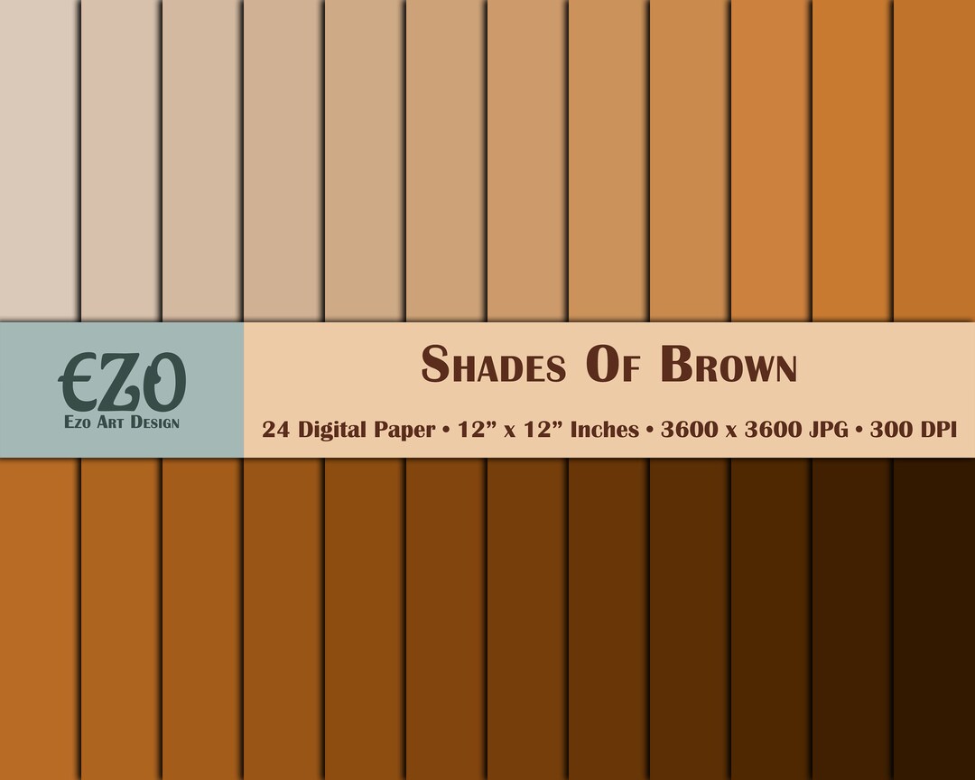 Shades of Brown Digital Paper Pack 24 Papers Scrapbook Papers Seamless ...