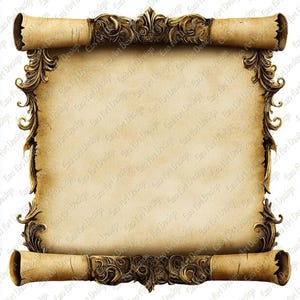 Medieval Scroll Clipart, Antique Paper, Junk Journal (digital Download ...