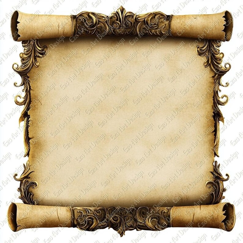 Medieval Scroll Clipart, Antique Paper, Junk Journal (digital Download ...