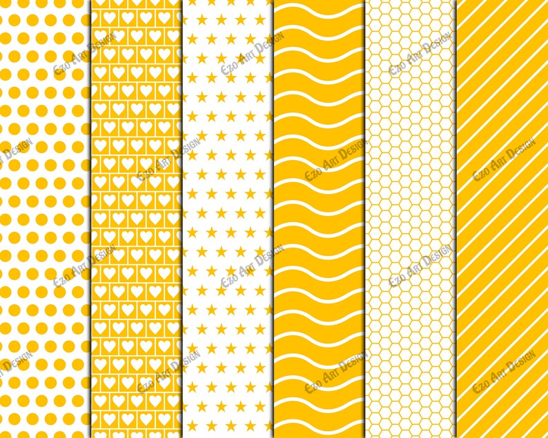 Yellow Digital Paper Pack 24 Papers Scrapbook Papers - Etsy