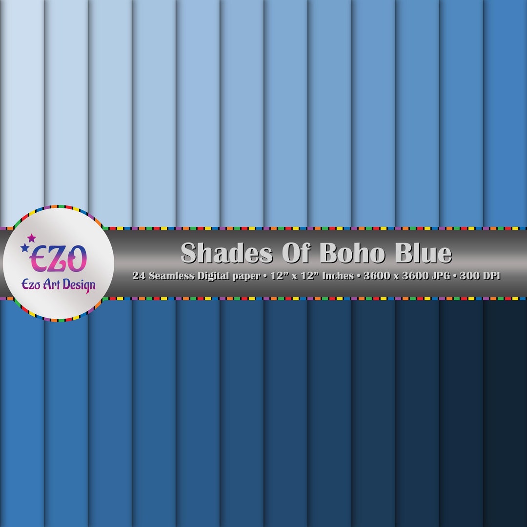 Boho Blue Digital Paper Pack, Seamless Texture (digital Download) - Etsy