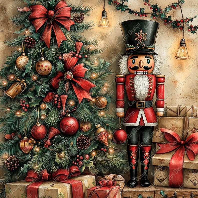 Nutcracker Christmas Clipart, Festive Holiday Art (digital Download) - Etsy