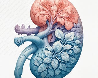 19 Floral Kidneys Clipart, Kidney Flowers Clipart Bundle, Healthcare ...