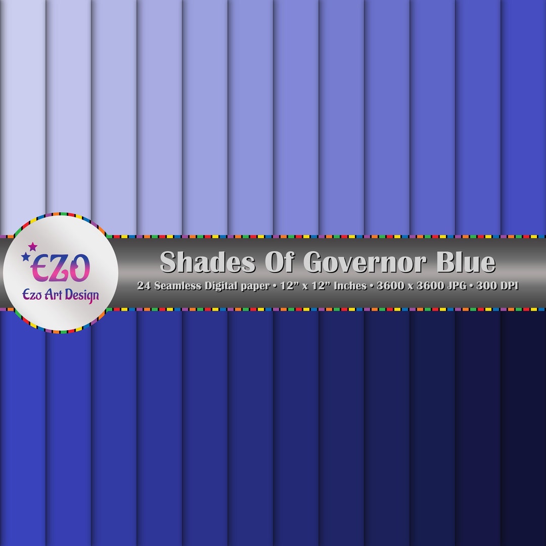 Shades of Governor Blue Digital Paper, 24 Papers, Scrapbook Papers ...
