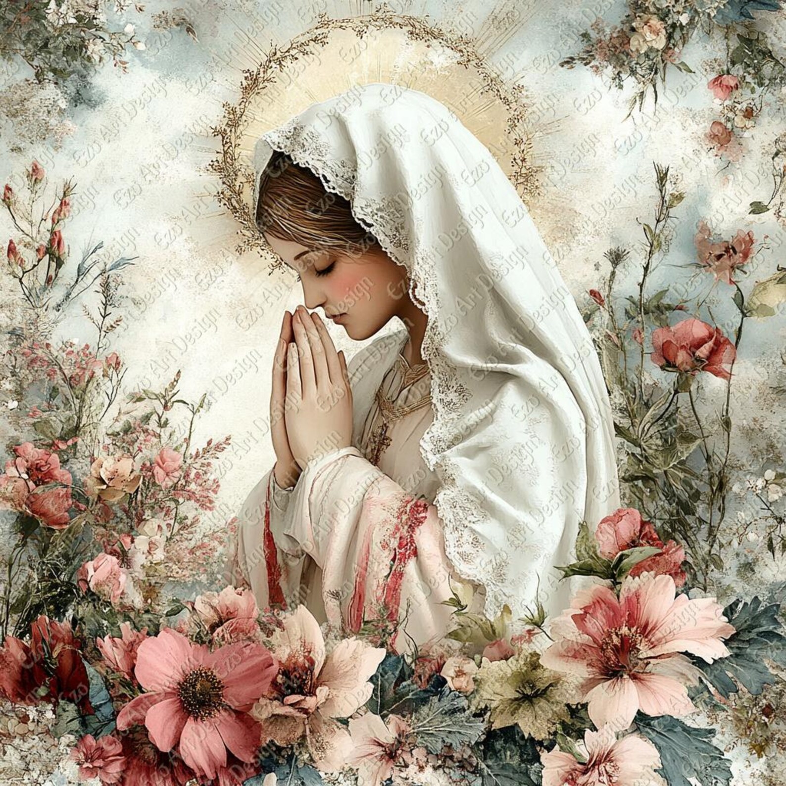 Holy Mary Clipart, Blessed Mother JPG Images (digital Download, 10 Jpgs ...