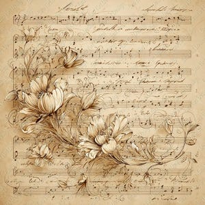 Vintage Sheet Music Clipart, 10 High Quality JPG, Vintage Music ...