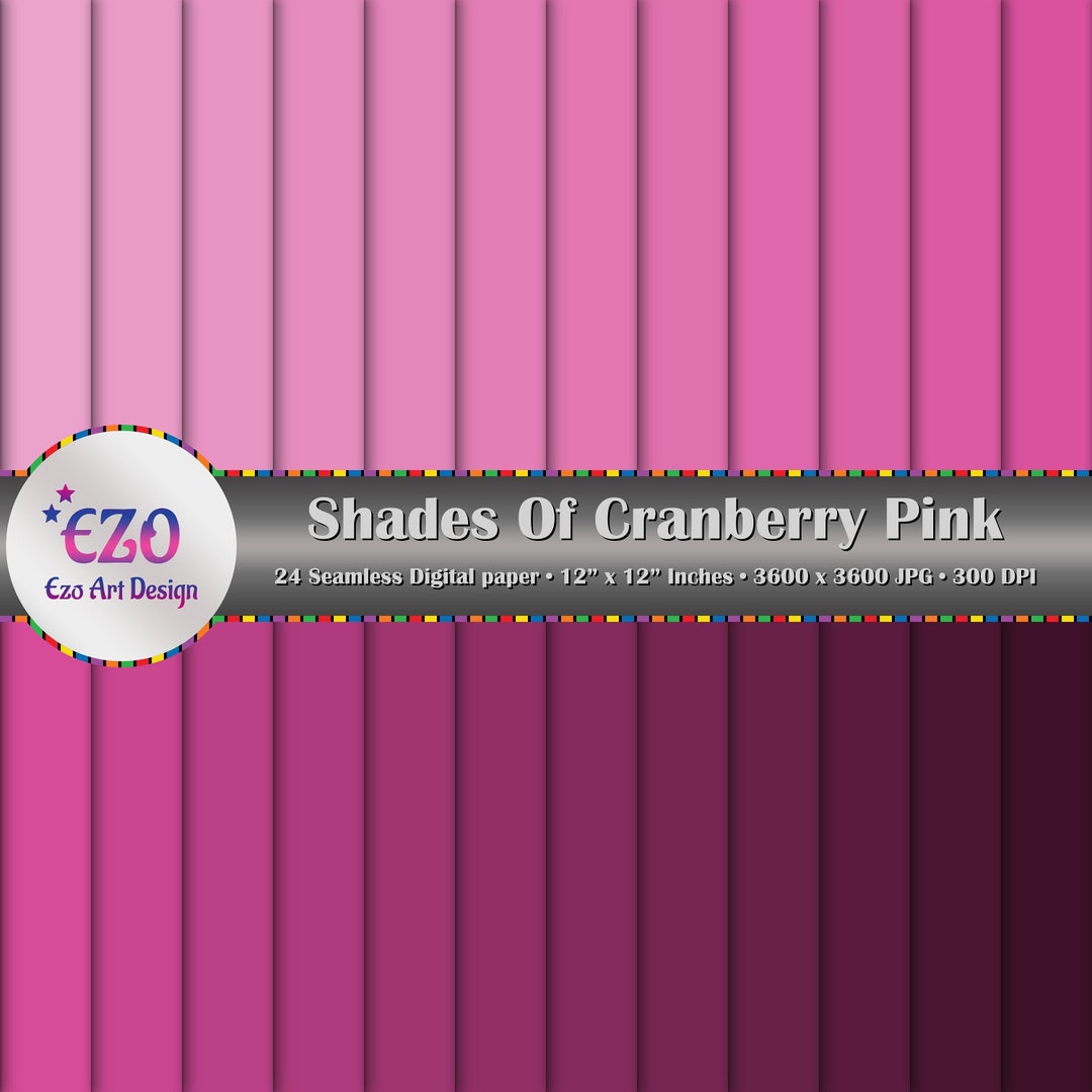 Shades of Cranberry Pink Digital Paper Pack, 24 Paper, Scrapbook Paper ...