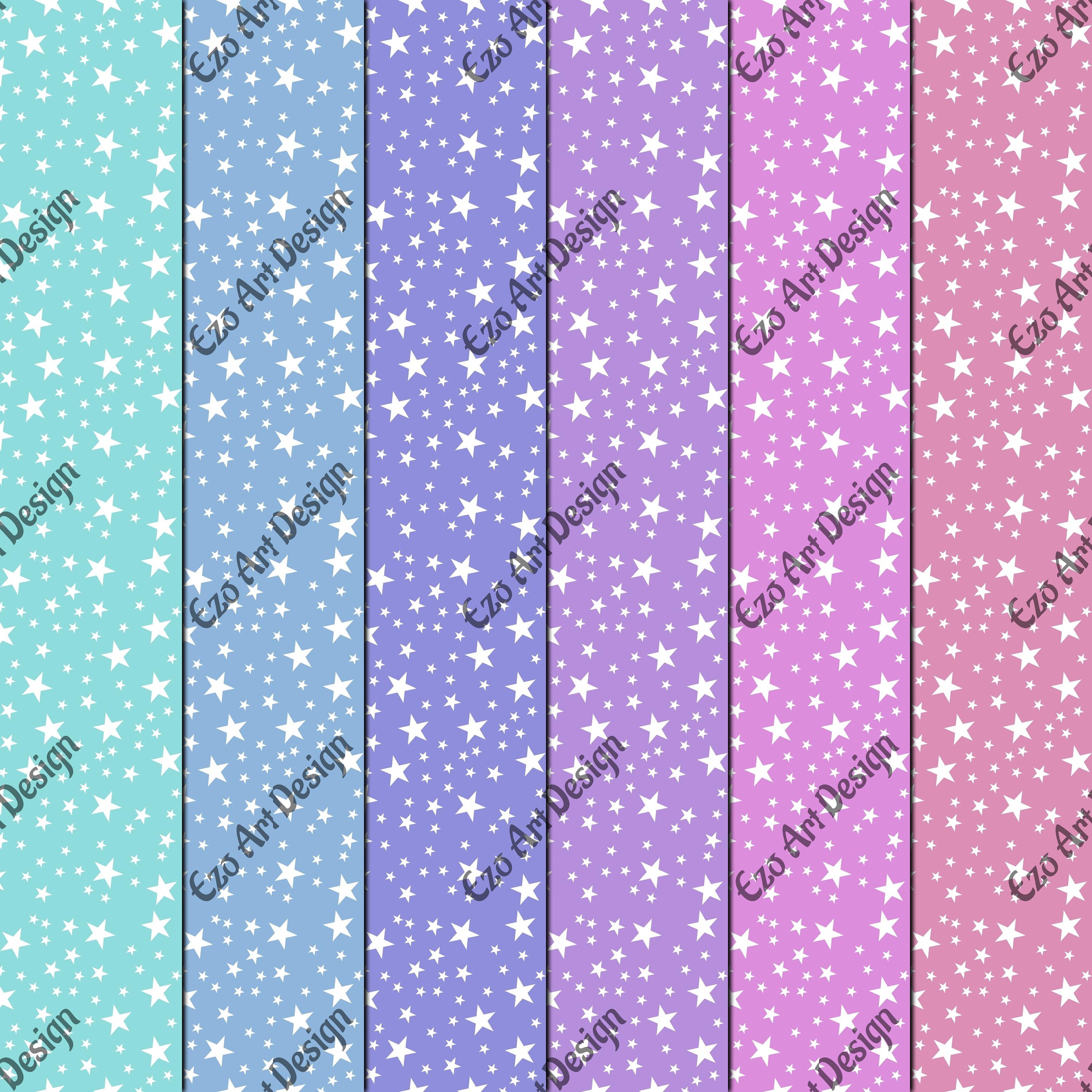 Pastel Confetti Stars Digital Paper Pack 24 Papers - Etsy