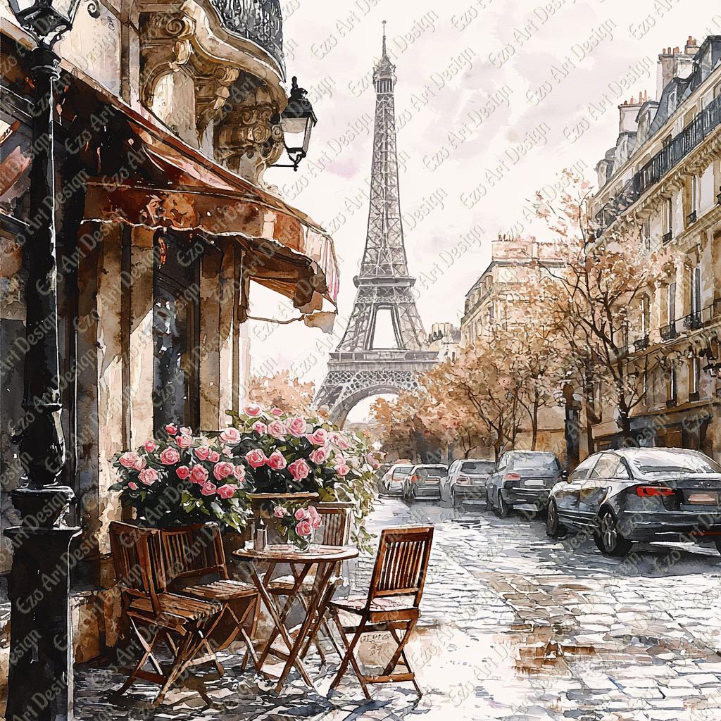 Paris Couple Clipart, Eiffel Tower, Love City Art (digital Download) - Etsy