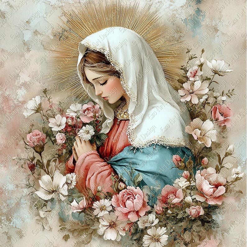 Holy Mary Clipart, Blessed Mother JPG Images (digital Download) - Etsy