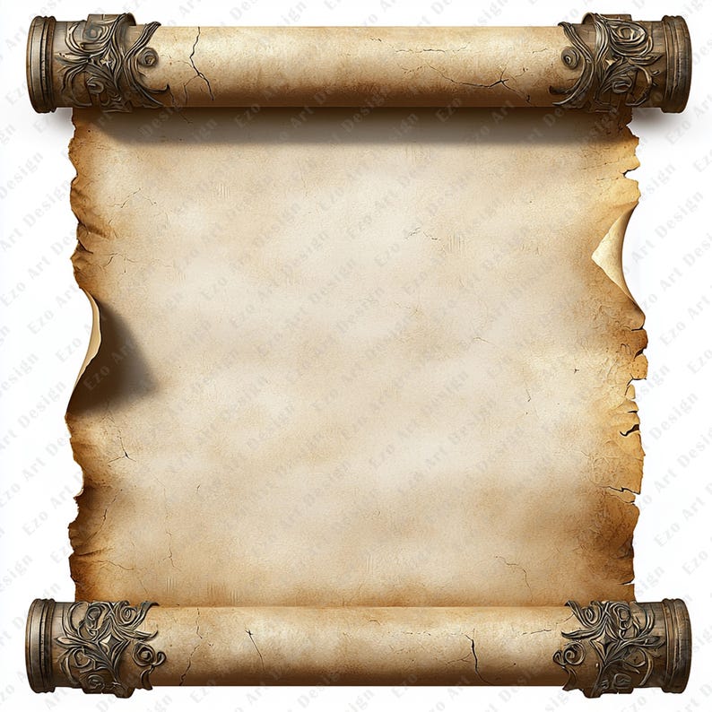 Vintage Scroll Clipart, 12 JPG, Digital Download, Printable Medieval ...