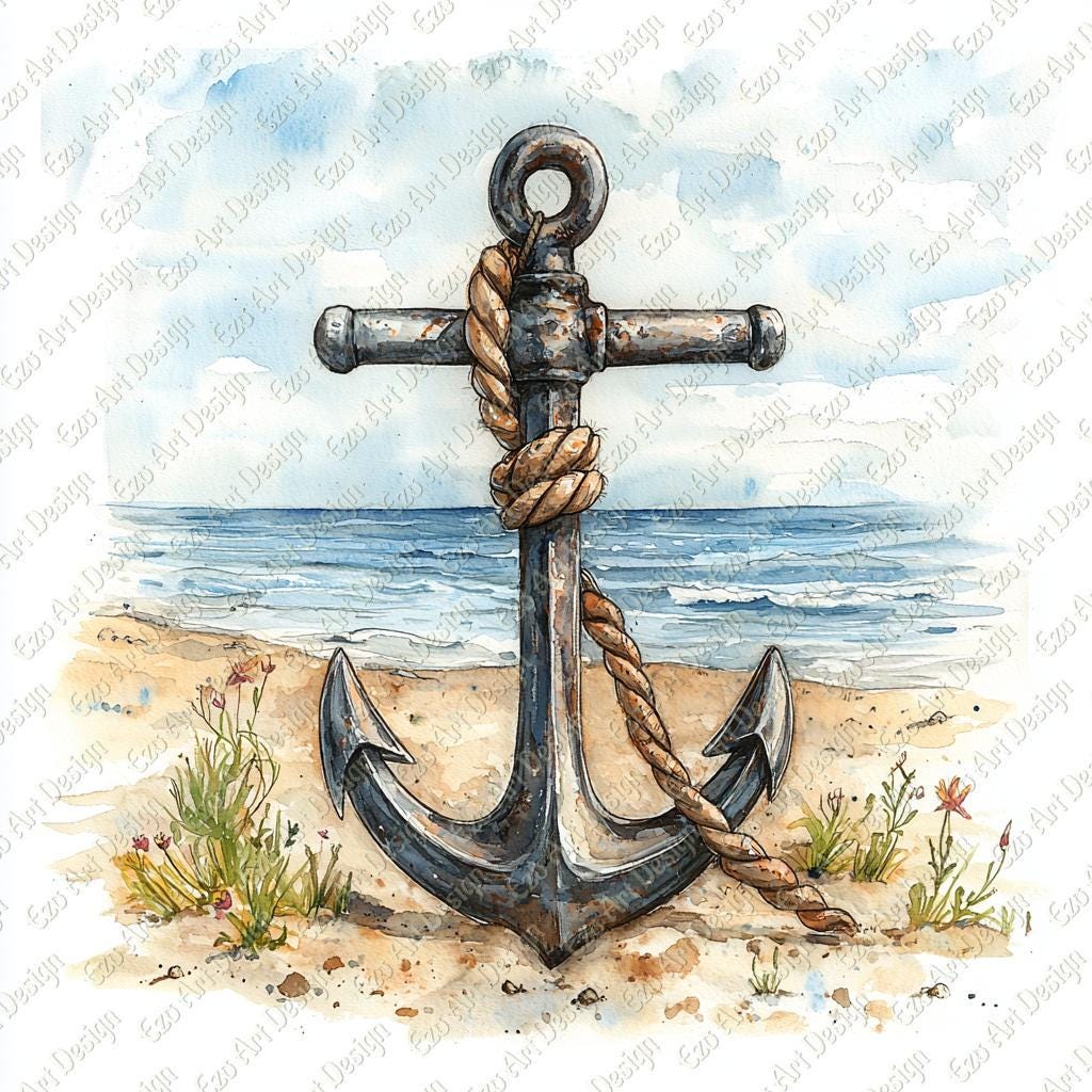Vintage Rusted Anchor Clipart, Nautical JPG (digital Download) - Etsy